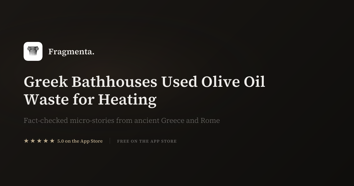 Greek Bathhouses Used Olive Oil Waste for Heating — Fragmenta